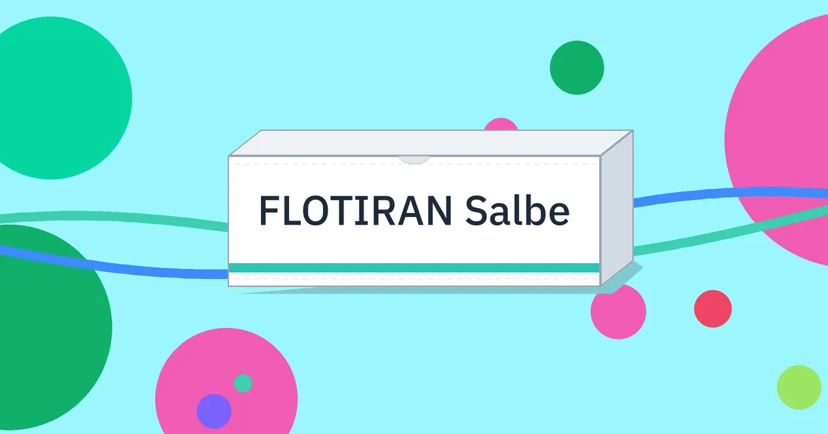 Symbolbild: Packung mit der Aufschrift FLOTIRAN Salbe (PZN 00374692) – Verfügbarkeit und Bezug in Apotheken in Frankfurt am Main