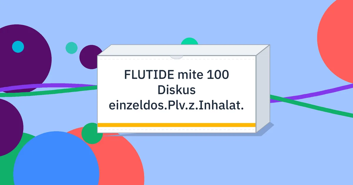 Symbolbild: Packung mit der Aufschrift FLUTIDE mite 100 Diskus einzeldos.Plv.z.Inhalat. (PZN 00240388) – Verfügbarkeit und Bezug in Apotheken in Frankfurt am Main