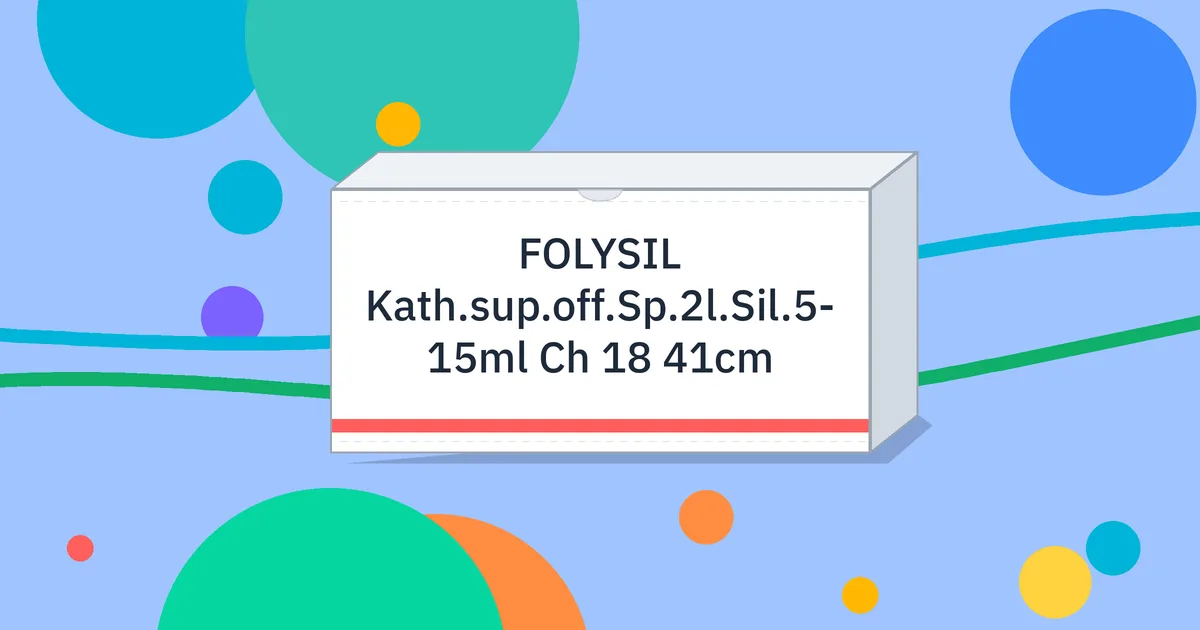 Symbolbild: Packung mit der Aufschrift FOLYSIL Kath.sup.off.Sp.2l.Sil.5-15ml Ch 18 41cm (PZN 00151727) – Verfügbarkeit und Bezug in Apotheken in Frankfurt am Main
