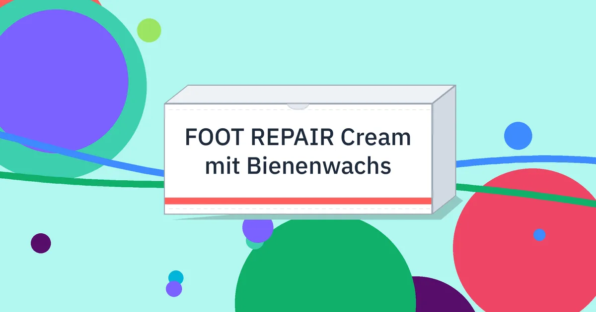Symbolbild: Packung mit der Aufschrift FOOT REPAIR Cream mit Bienenwachs (PZN 15206090) – Verfügbarkeit und Bezug in Apotheken in Frankfurt am Main