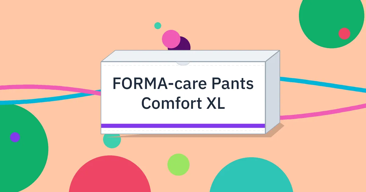 Symbolbild: Packung mit der Aufschrift FORMA-care Pants Comfort XL (PZN 19188727) – Verfügbarkeit und Bezug in Apotheken in Frankfurt am Main