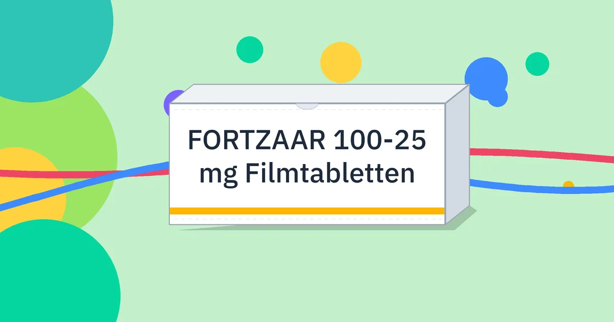 Symbolbild: Packung mit der Aufschrift FORTZAAR 100-25 mg Filmtabletten (PZN 01027372) – Verfügbarkeit und Bezug in Apotheken in Frankfurt am Main
