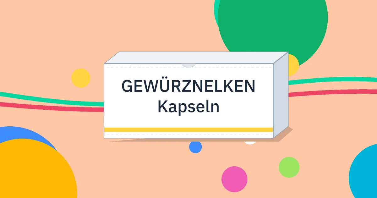 Symbolbild: Packung mit der Aufschrift GEWÜRZNELKEN Kapseln (PZN 18852324) – Verfügbarkeit und Bezug in Apotheken in Frankfurt am Main