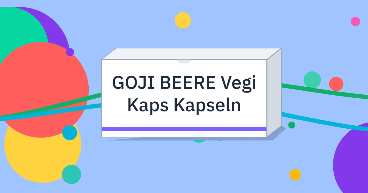 Symbolbild: Packung mit der Aufschrift GOJI BEERE Vegi Kaps Kapseln (PZN 03431232) – Verfügbarkeit und Bezug in Apotheken in Frankfurt am Main
