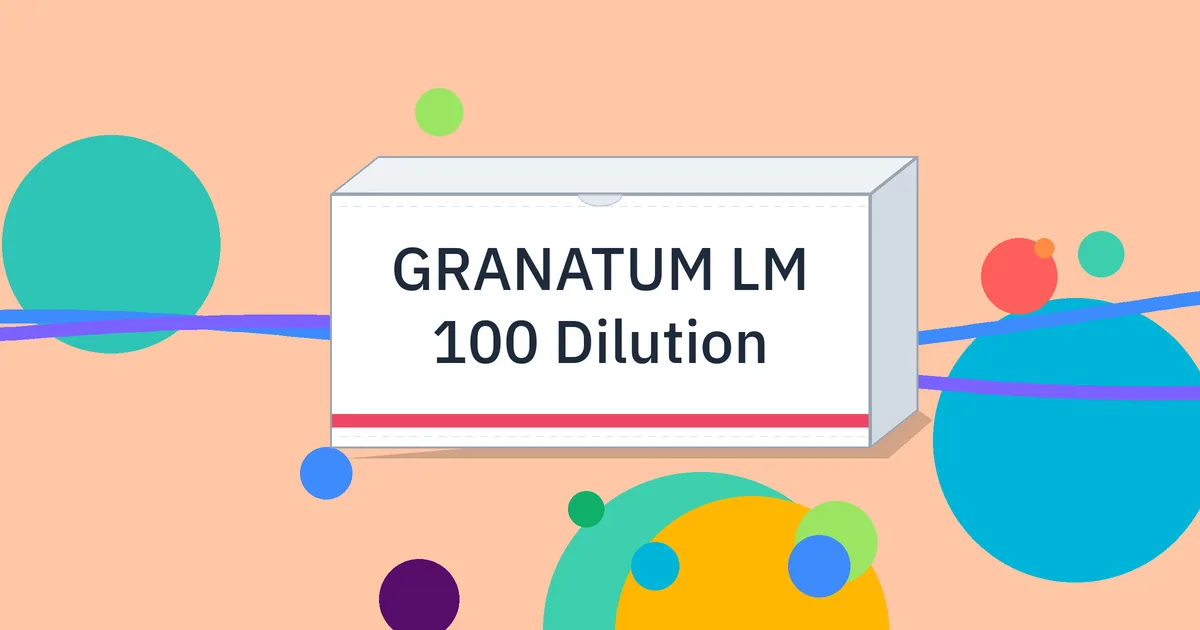 Symbolbild: Packung mit der Aufschrift GRANATUM LM 100 Dilution (PZN 13546338) – Verfügbarkeit und Bezug in Apotheken in Frankfurt am Main