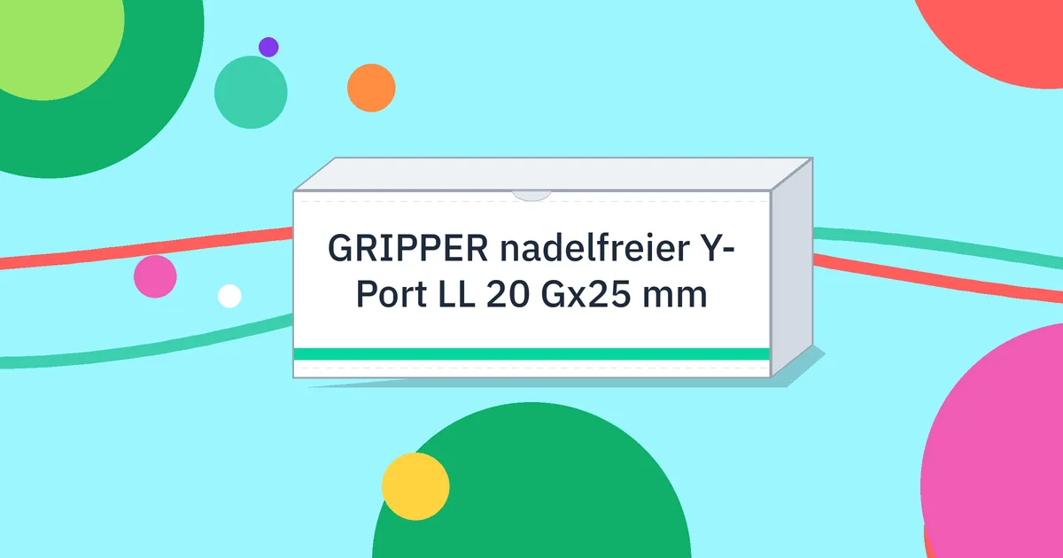 Symbolbild: Packung mit der Aufschrift GRIPPER nadelfreier Y-Port LL 20 Gx25 mm (PZN 09675389) – Verfügbarkeit und Bezug in Apotheken in Frankfurt am Main