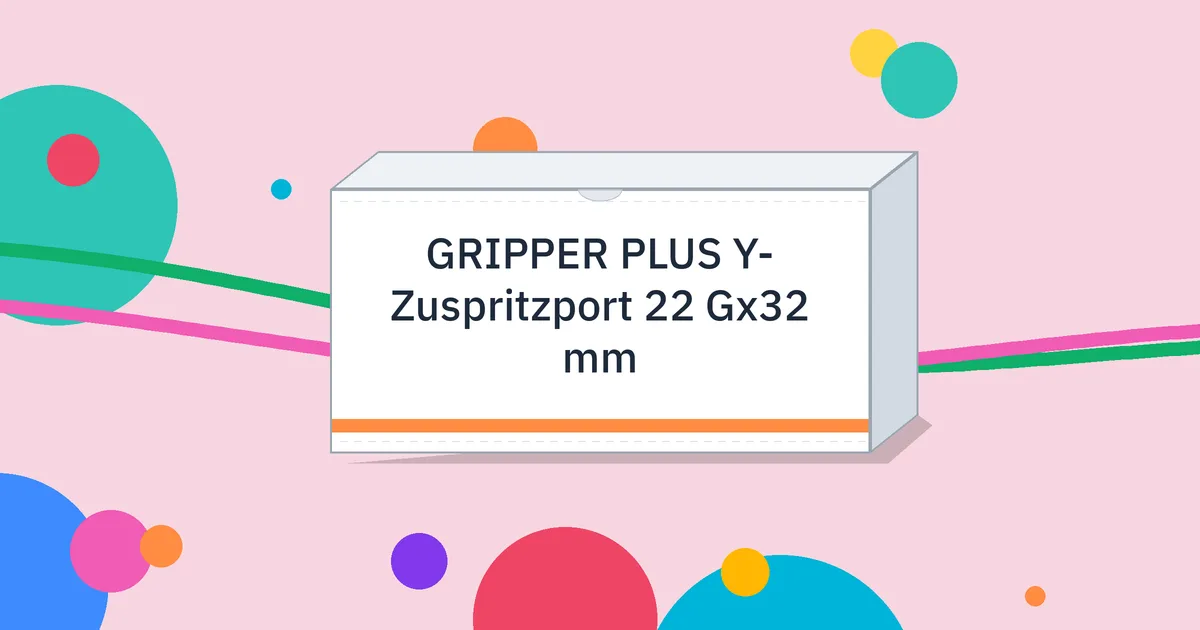 Symbolbild: Packung mit der Aufschrift GRIPPER PLUS Y-Zuspritzport 22 Gx32 mm (PZN 09676101) – Verfügbarkeit und Bezug in Apotheken in Frankfurt am Main