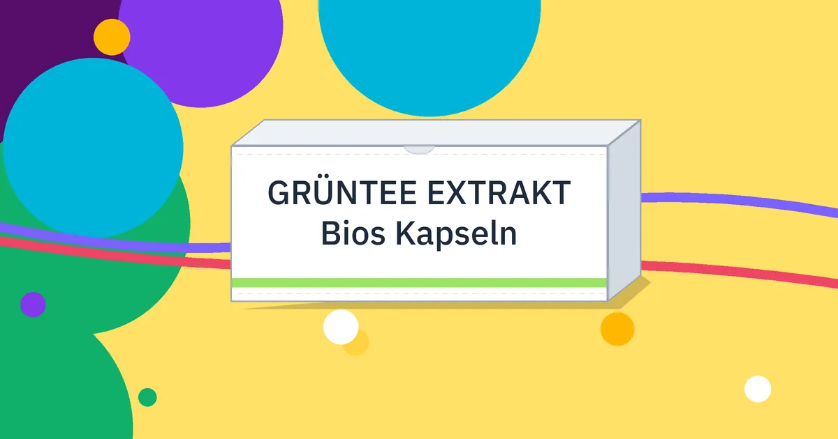 Symbolbild: Packung mit der Aufschrift GRÜNTEE EXTRAKT Bios Kapseln (PZN 01104799) – Verfügbarkeit und Bezug in Apotheken in Frankfurt am Main
