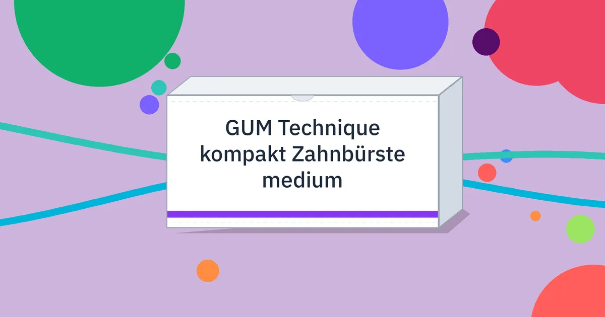 Symbolbild: Packung mit der Aufschrift GUM Technique kompakt Zahnbürste medium (PZN 03400349) – Verfügbarkeit und Bezug in Apotheken in Frankfurt am Main