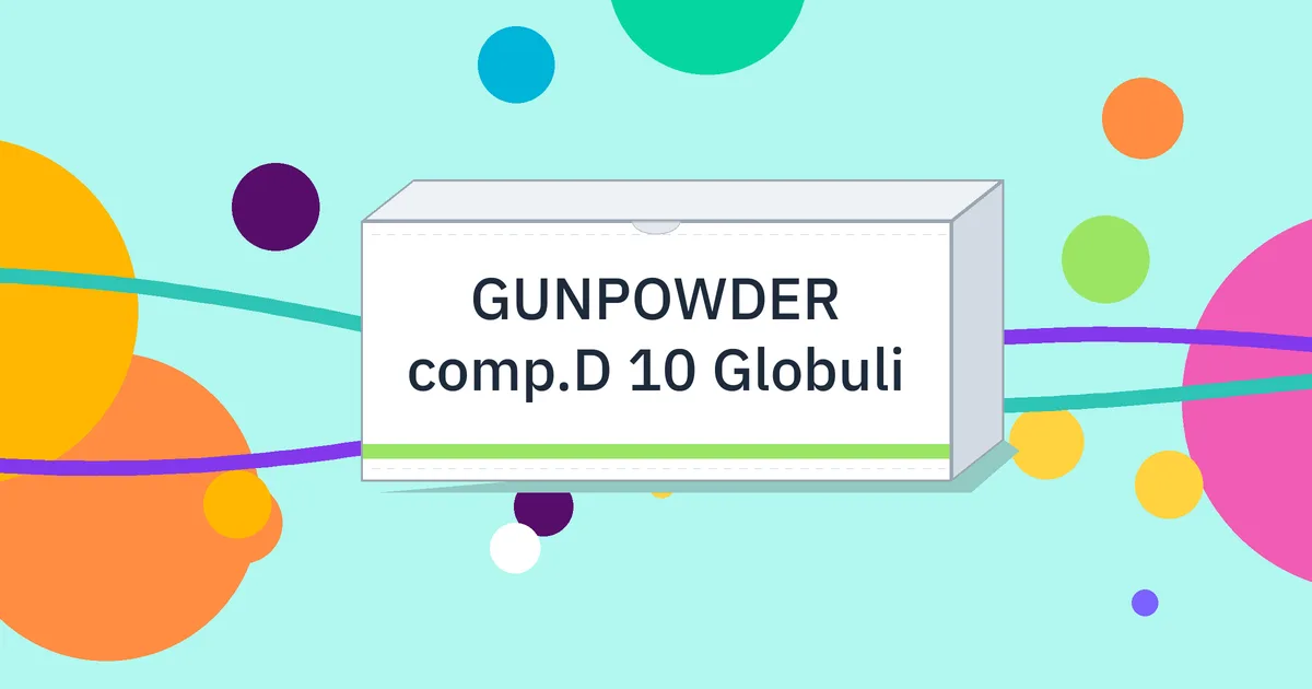 Symbolbild: Packung mit der Aufschrift GUNPOWDER comp.D 10 Globuli (PZN 04655643) – Verfügbarkeit und Bezug in Apotheken in Frankfurt am Main