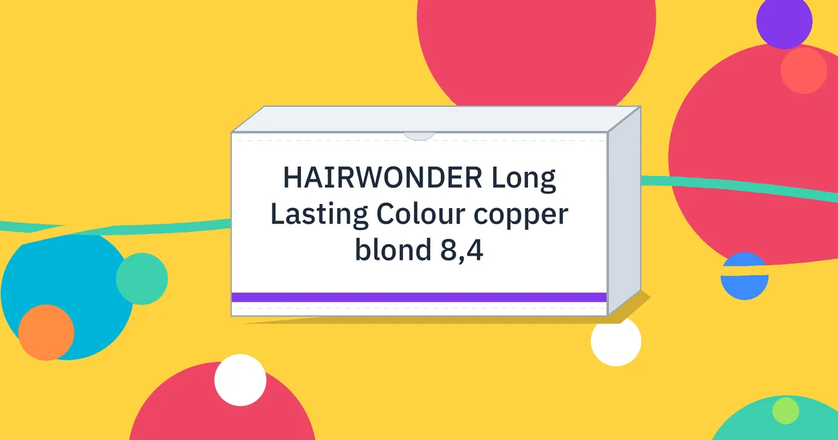 Symbolbild: Packung mit der Aufschrift HAIRWONDER Long Lasting Colour copper blond 8,4 (PZN 20630387) – Verfügbarkeit und Bezug in Apotheken in Frankfurt am Main