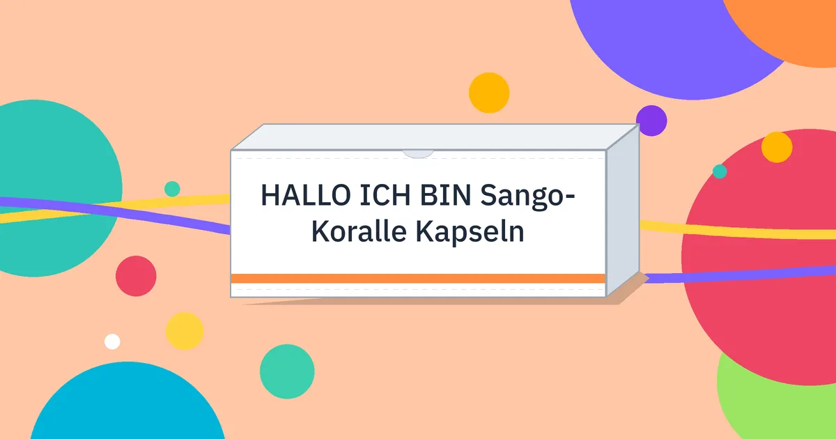 Symbolbild: Packung mit der Aufschrift HALLO ICH BIN Sango-Koralle Kapseln (PZN 15377526) – Verfügbarkeit und Bezug in Apotheken in Frankfurt am Main