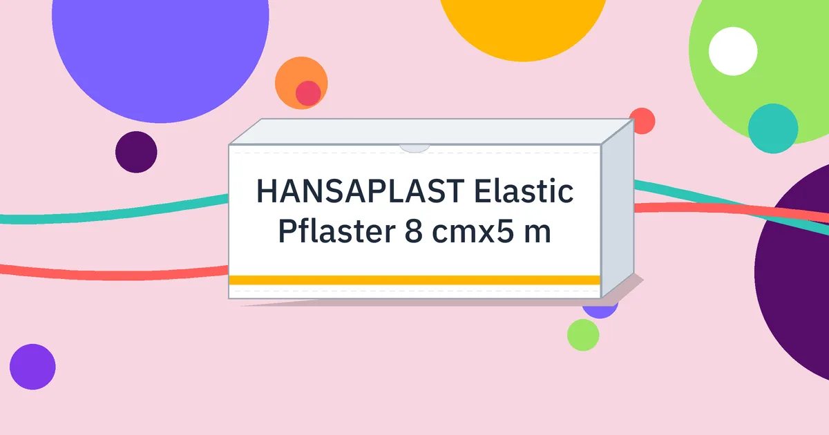 Symbolbild: Packung mit der Aufschrift HANSAPLAST Elastic Pflaster 8 cmx5 m (PZN 14284567) – Verfügbarkeit und Bezug in Apotheken in Frankfurt am Main