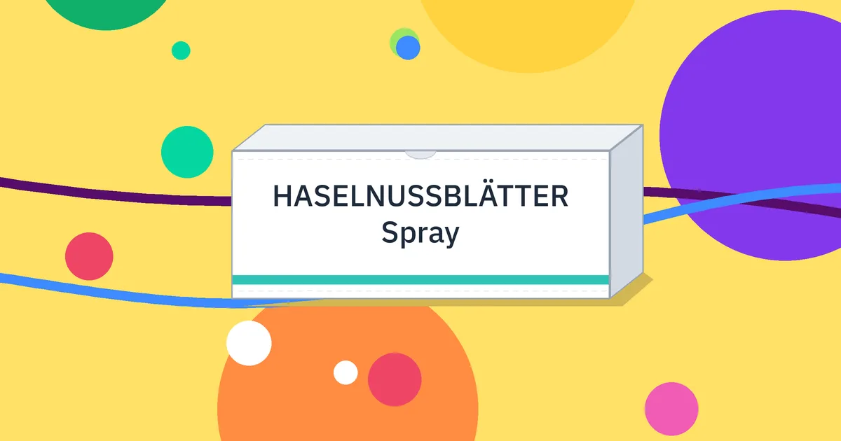 Symbolbild: Packung mit der Aufschrift HASELNUSSBLÄTTER Spray (PZN 17555216) – Verfügbarkeit und Bezug in Apotheken in Frankfurt am Main