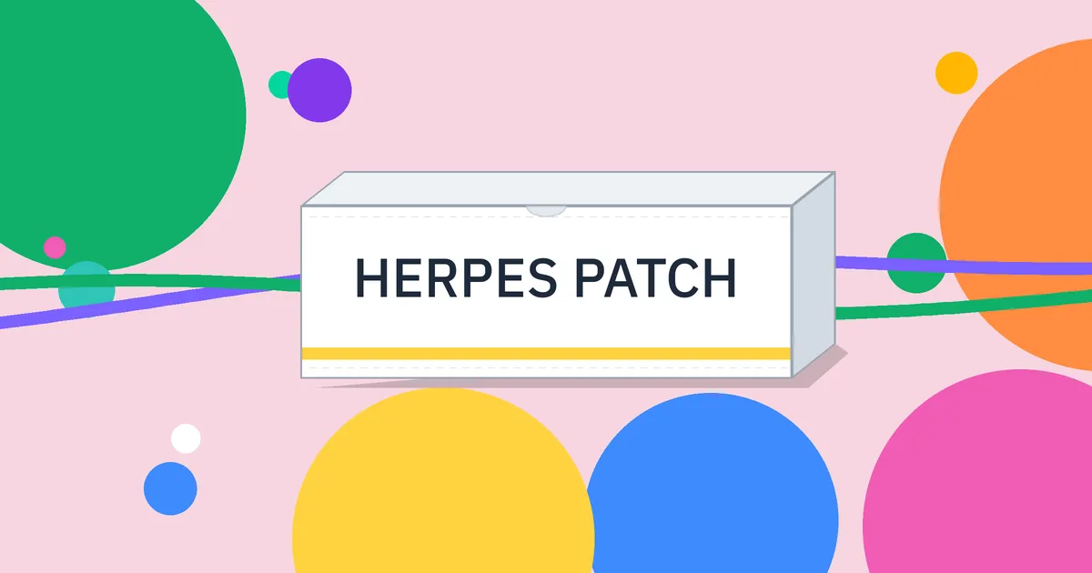 Symbolbild: Packung mit der Aufschrift HERPES PATCH (PZN 07569594) – Verfügbarkeit und Bezug in Apotheken in Frankfurt am Main