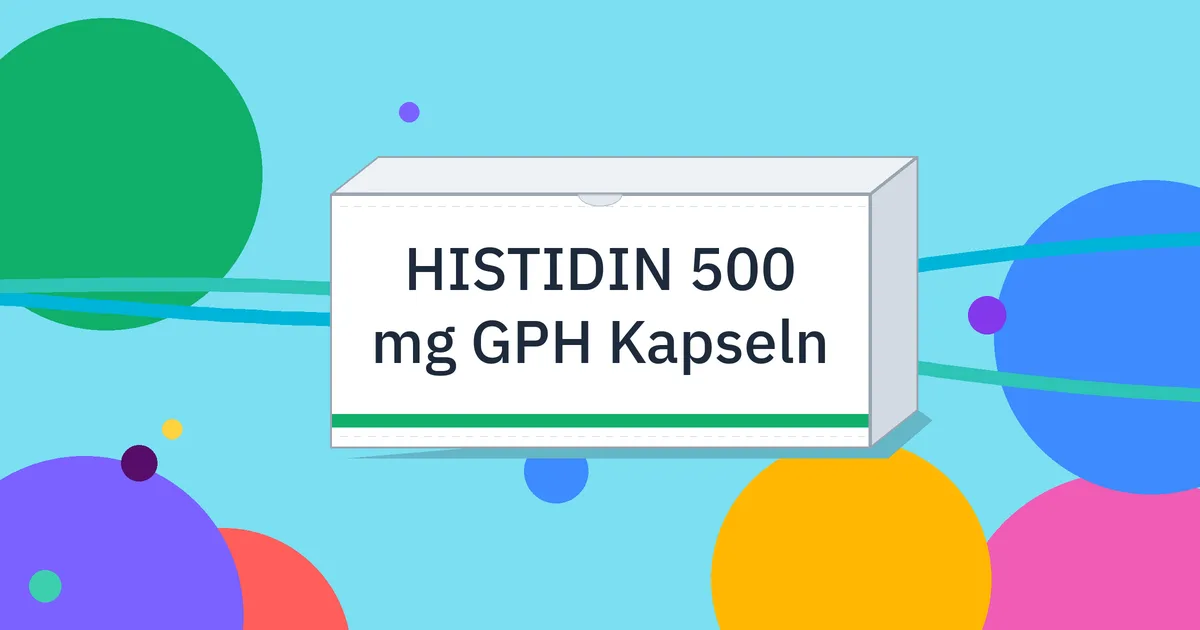 Symbolbild: Packung mit der Aufschrift HISTIDIN 500 mg GPH Kapseln (PZN 00128102) – Verfügbarkeit und Bezug in Apotheken in Frankfurt am Main