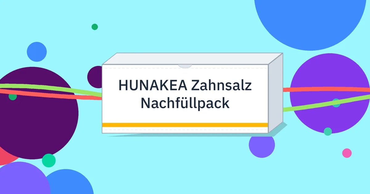 Symbolbild: Packung mit der Aufschrift HUNAKEA Zahnsalz Nachfüllpack (PZN 15582456) – Verfügbarkeit und Bezug in Apotheken in Frankfurt am Main