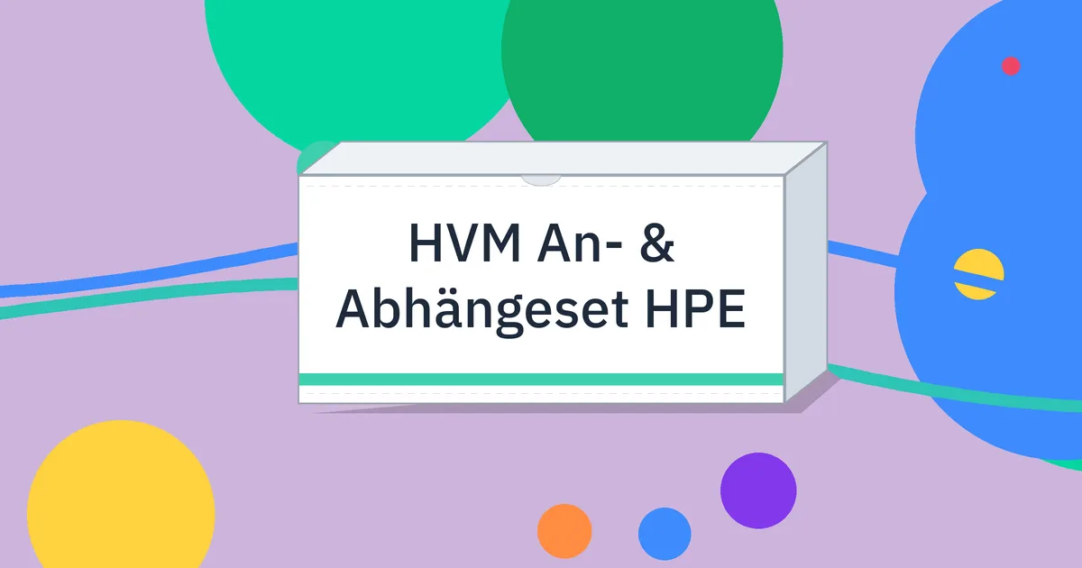 Symbolbild: Packung mit der Aufschrift HVM An- & Abhängeset HPE (PZN 18702091) – Verfügbarkeit und Bezug in Apotheken in Frankfurt am Main