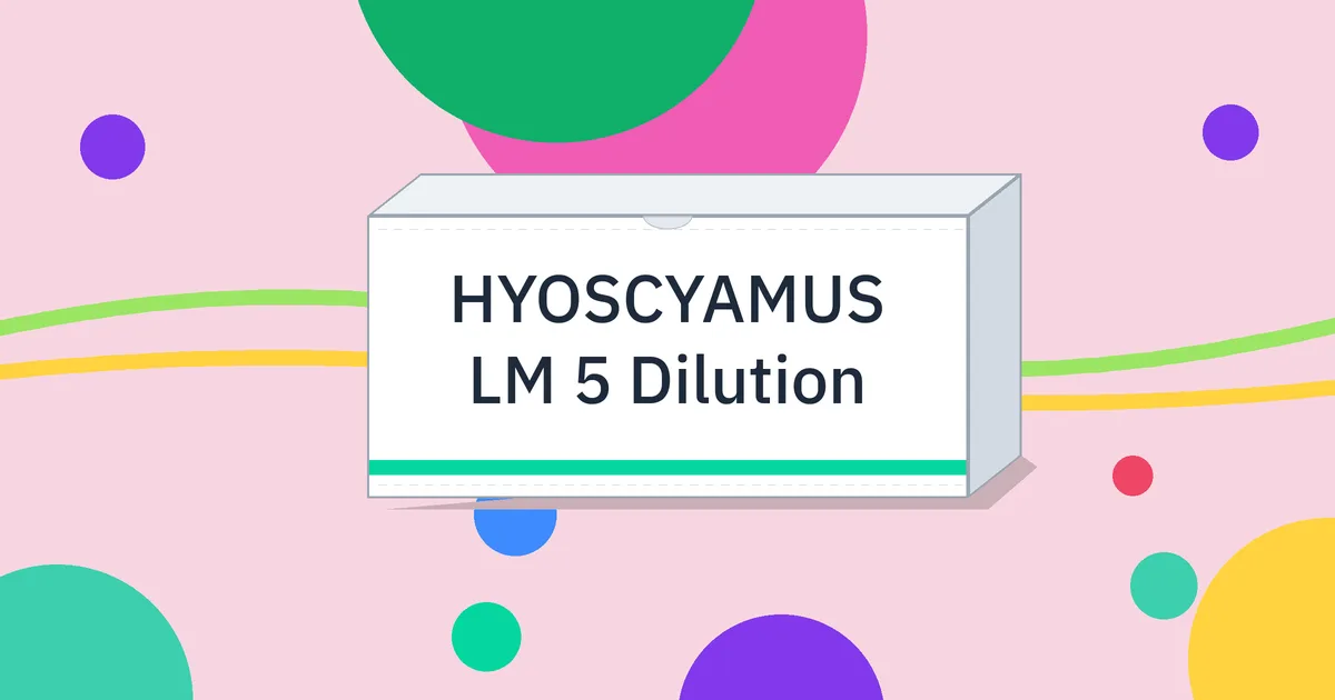 Symbolbild: Packung mit der Aufschrift HYOSCYAMUS LM 5 Dilution (PZN 12890482) – Verfügbarkeit und Bezug in Apotheken in Frankfurt am Main