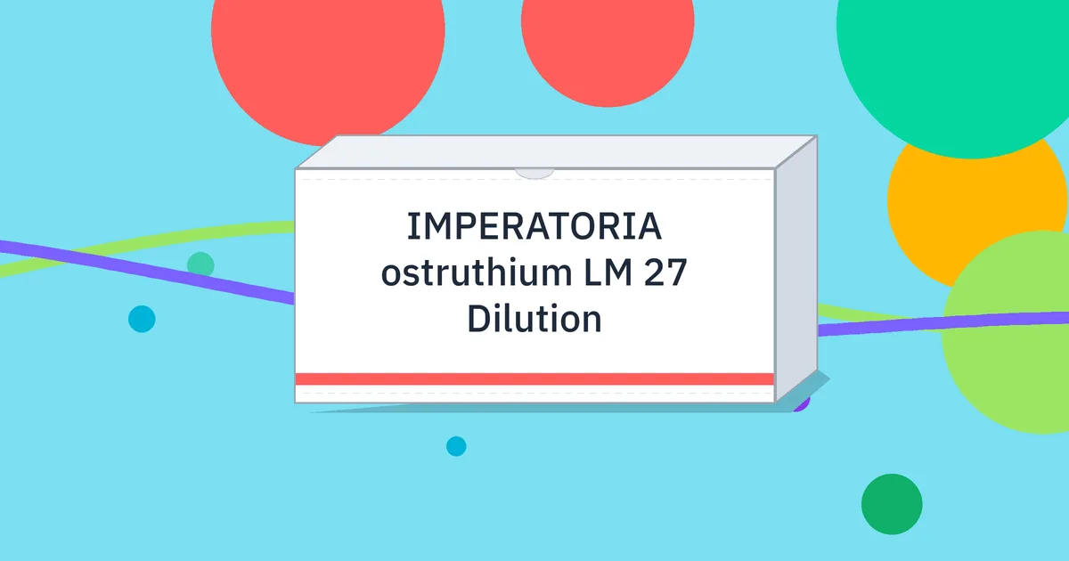 Symbolbild: Packung mit der Aufschrift IMPERATORIA ostruthium LM 27 Dilution (PZN 13559246) – Verfügbarkeit und Bezug in Apotheken in Frankfurt am Main