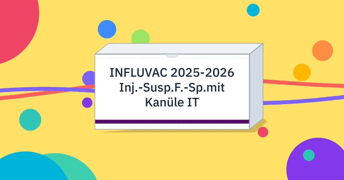 Symbolbild: Packung mit der Aufschrift INFLUVAC 2025-2026 Inj.-Susp.F.-Sp.mit Kanüle IT (PZN 20373275) – Verfügbarkeit und Bezug in Apotheken in Frankfurt am Main