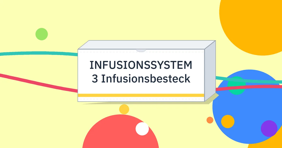 Symbolbild: Packung mit der Aufschrift INFUSIONSSYSTEM 3 Infusionsbesteck (PZN 07746576) – Verfügbarkeit und Bezug in Apotheken in Frankfurt am Main