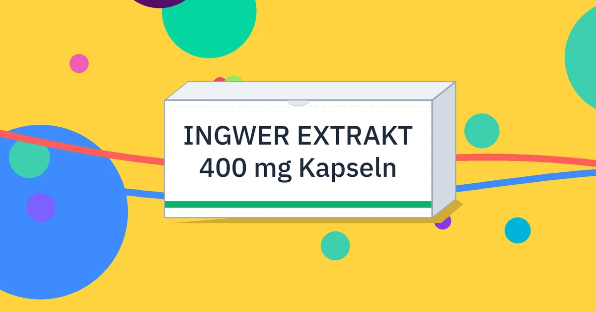Symbolbild: Packung mit der Aufschrift INGWER EXTRAKT 400 mg Kapseln (PZN 09463322) – Verfügbarkeit und Bezug in Apotheken in Frankfurt am Main