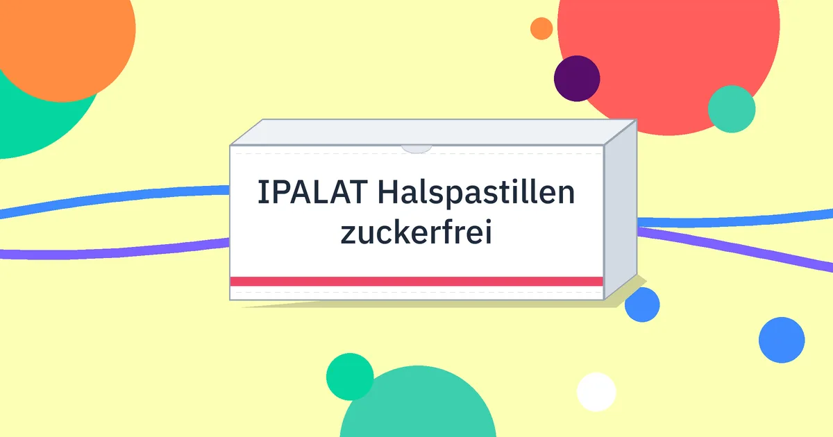 Symbolbild: Packung mit der Aufschrift IPALAT Halspastillen zuckerfrei (PZN 06159842) – Verfügbarkeit und Bezug in Apotheken in Frankfurt am Main