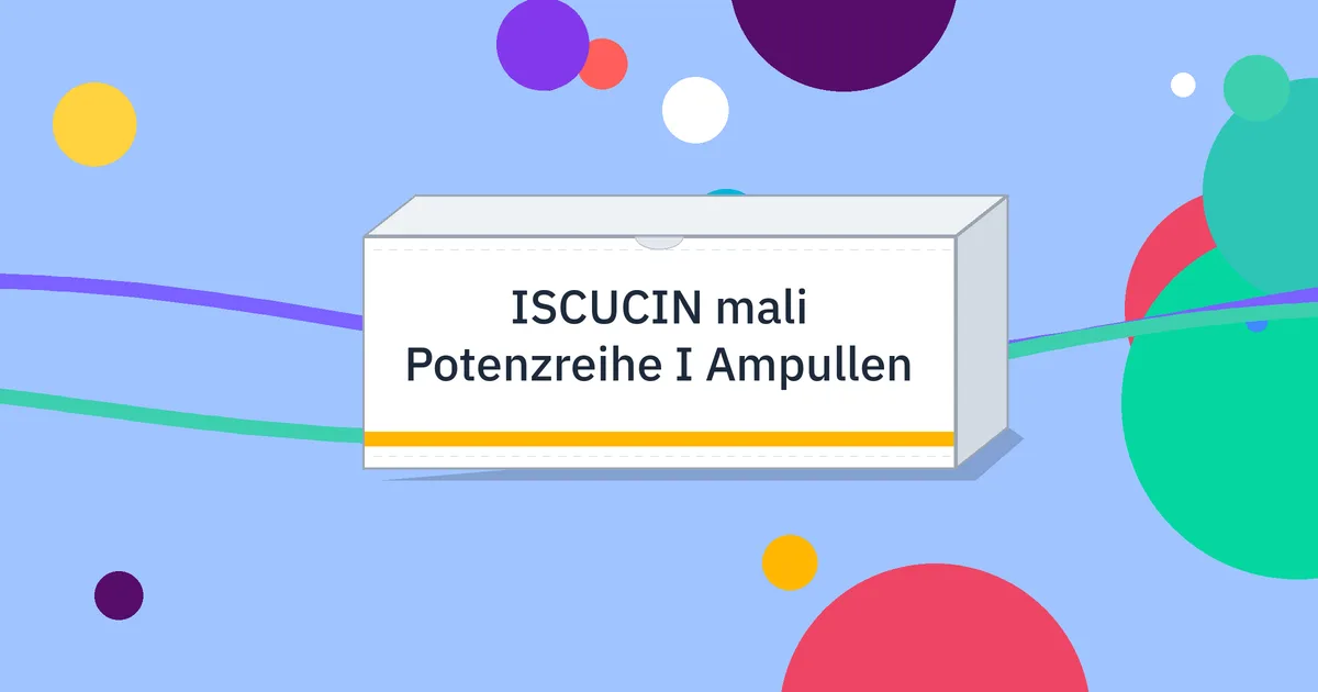Symbolbild: Packung mit der Aufschrift ISCUCIN mali Potenzreihe I Ampullen (PZN 04429059) – Verfügbarkeit und Bezug in Apotheken in Frankfurt am Main