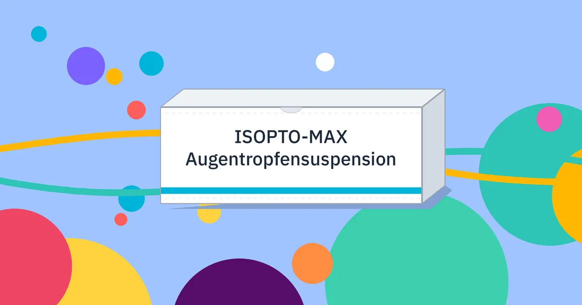 Symbolbild: Packung mit der Aufschrift ISOPTO-MAX Augentropfensuspension (PZN 00531128) – Verfügbarkeit und Bezug in Apotheken in Frankfurt am Main