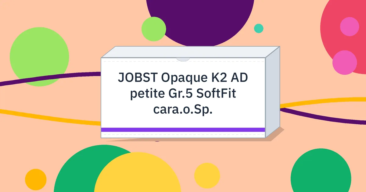 Symbolbild: Packung mit der Aufschrift JOBST Opaque K2 AD petite Gr.5 SoftFit cara.o.Sp. (PZN 11250266) – Verfügbarkeit und Bezug in Apotheken in Frankfurt am Main