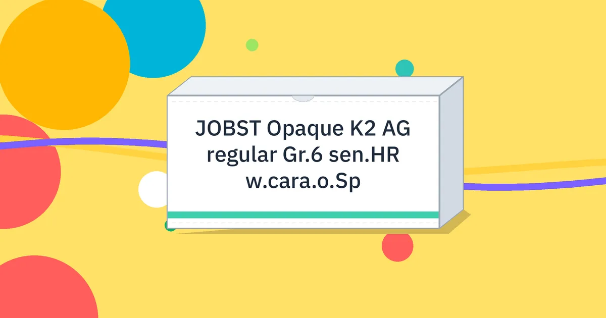 Symbolbild: Packung mit der Aufschrift JOBST Opaque K2 AG regular Gr.6 sen.HR w.cara.o.Sp (PZN 11254293) – Verfügbarkeit und Bezug in Apotheken in Frankfurt am Main
