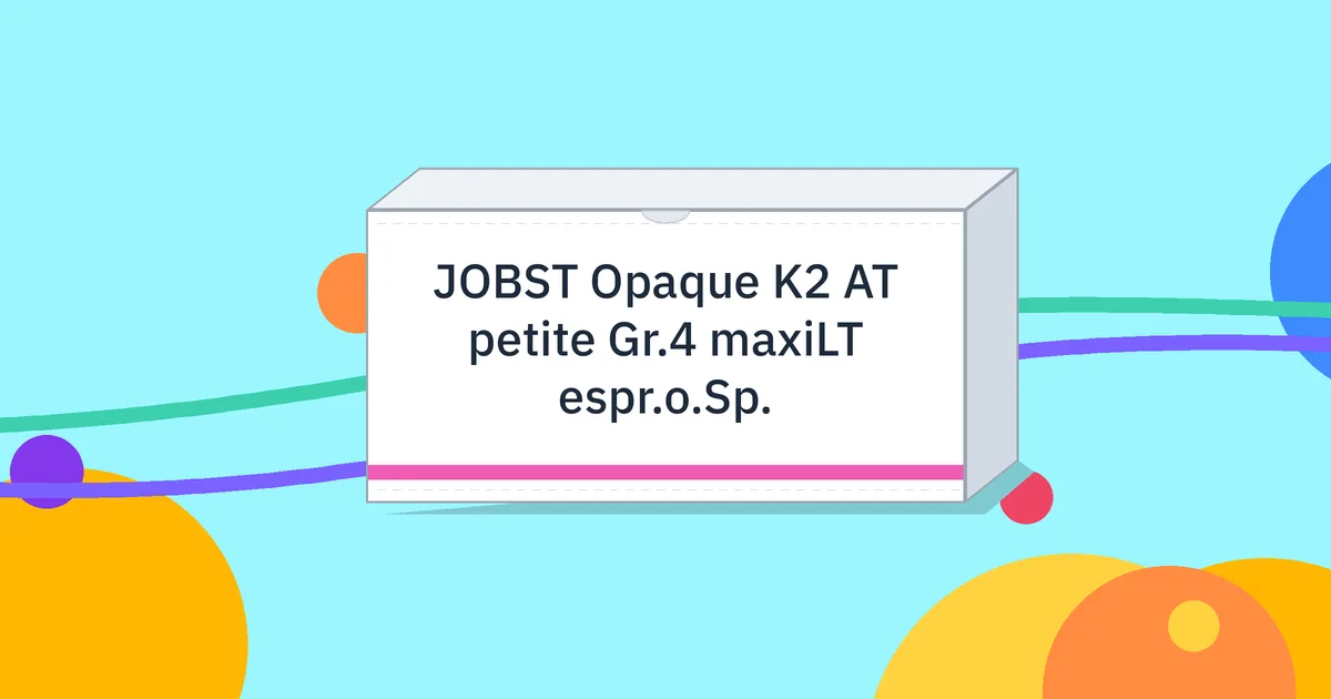 Symbolbild: Packung mit der Aufschrift JOBST Opaque K2 AT petite Gr.4 maxiLT espr.o.Sp. (PZN 16291672) – Verfügbarkeit und Bezug in Apotheken in Frankfurt am Main