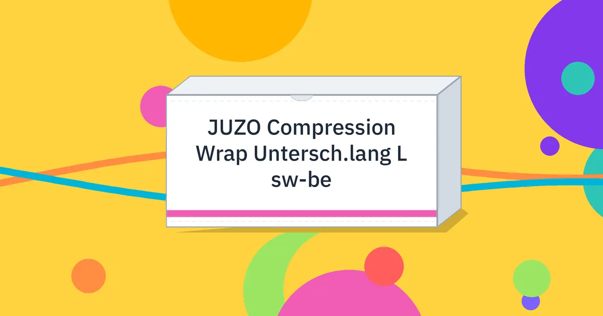 Symbolbild: Packung mit der Aufschrift JUZO Compression Wrap Untersch.lang L sw-be (PZN 13580559) – Verfügbarkeit und Bezug in Apotheken in Frankfurt am Main