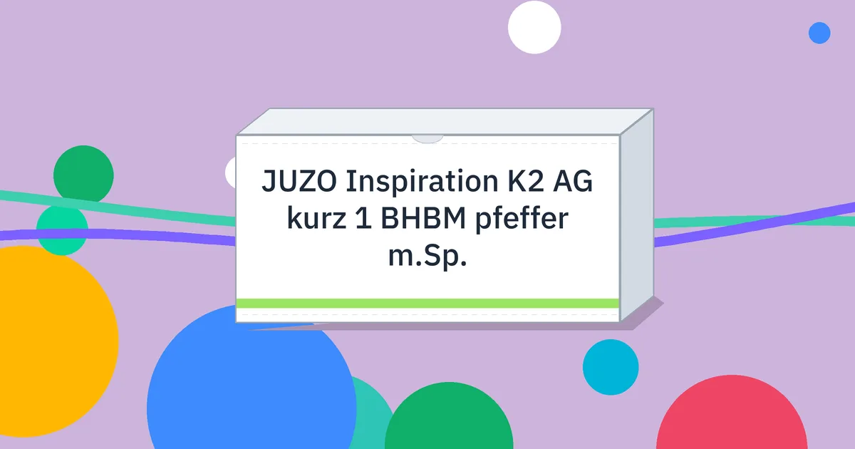 Symbolbild: Packung mit der Aufschrift JUZO Inspiration K2 AG kurz 1 BHBM pfeffer m.Sp. (PZN 14875191) – Verfügbarkeit und Bezug in Apotheken in Frankfurt am Main