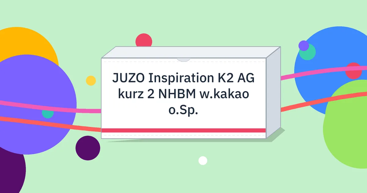 Symbolbild: Packung mit der Aufschrift JUZO Inspiration K2 AG kurz 2 NHBM w.kakao o.Sp. (PZN 14947683) – Verfügbarkeit und Bezug in Apotheken in Frankfurt am Main