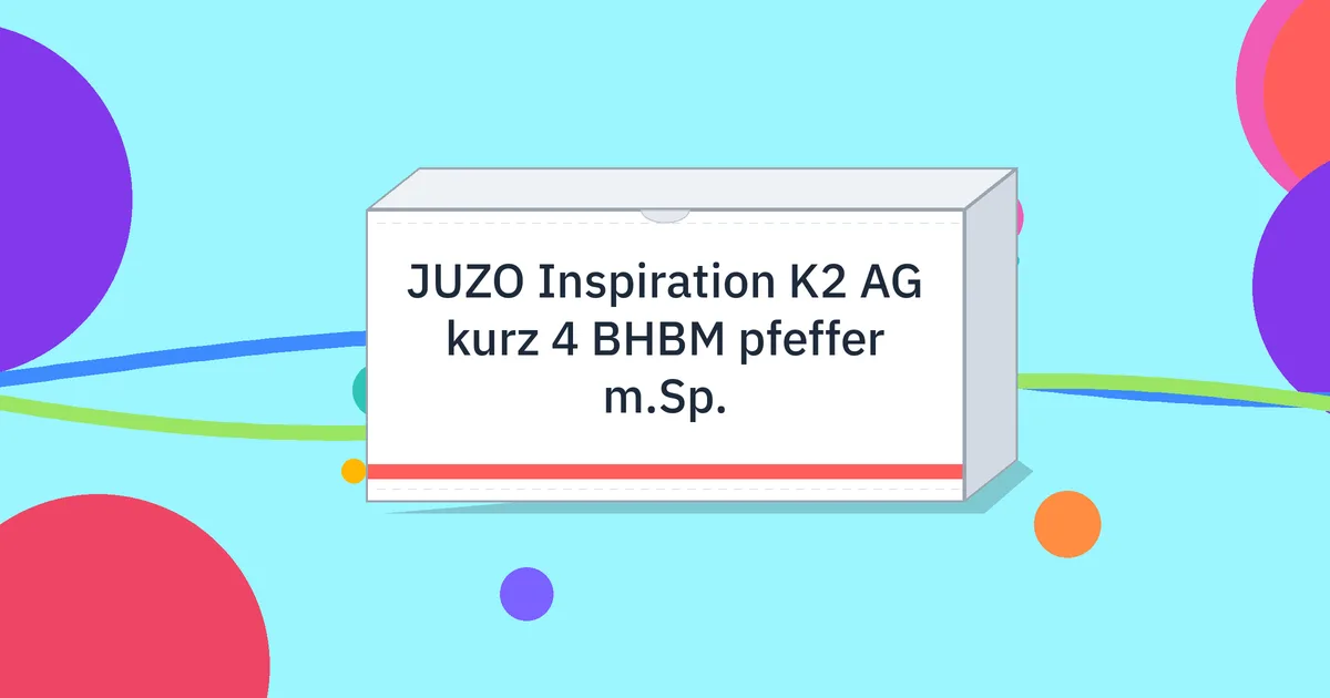 Symbolbild: Packung mit der Aufschrift JUZO Inspiration K2 AG kurz 4 BHBM pfeffer m.Sp. (PZN 14875239) – Verfügbarkeit und Bezug in Apotheken in Frankfurt am Main