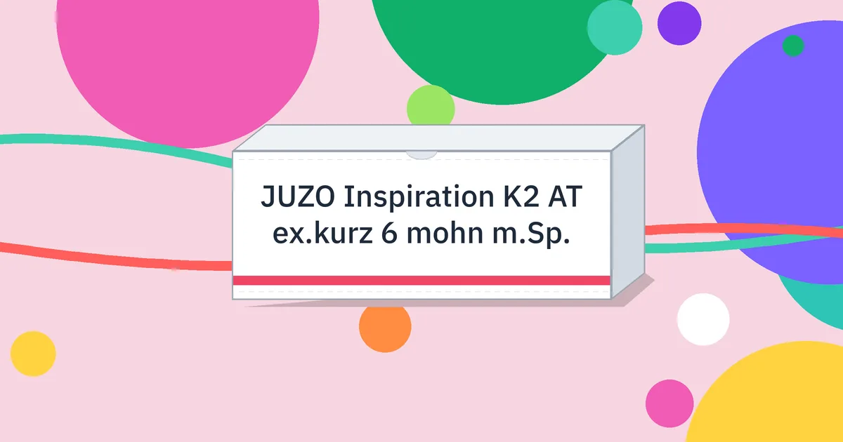 Symbolbild: Packung mit der Aufschrift JUZO Inspiration K2 AT ex.kurz 6 mohn m.Sp. (PZN 14953146) – Verfügbarkeit und Bezug in Apotheken in Frankfurt am Main