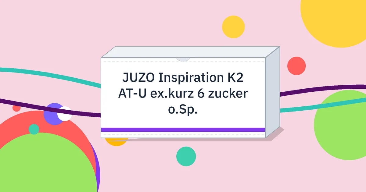 Symbolbild: Packung mit der Aufschrift JUZO Inspiration K2 AT-U ex.kurz 6 zucker o.Sp. (PZN 14930487) – Verfügbarkeit und Bezug in Apotheken in Frankfurt am Main