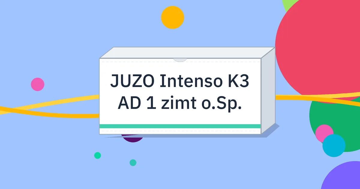 Symbolbild: Packung mit der Aufschrift JUZO Intenso K3 AD 1 zimt o.Sp. (PZN 18637838) – Verfügbarkeit und Bezug in Apotheken in Frankfurt am Main