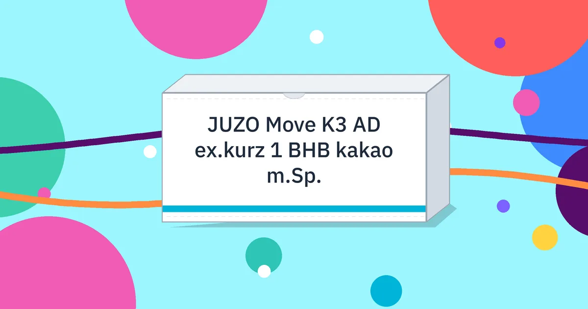 Symbolbild: Packung mit der Aufschrift JUZO Move K3 AD ex.kurz 1 BHB kakao m.Sp. (PZN 18573699) – Verfügbarkeit und Bezug in Apotheken in Frankfurt am Main