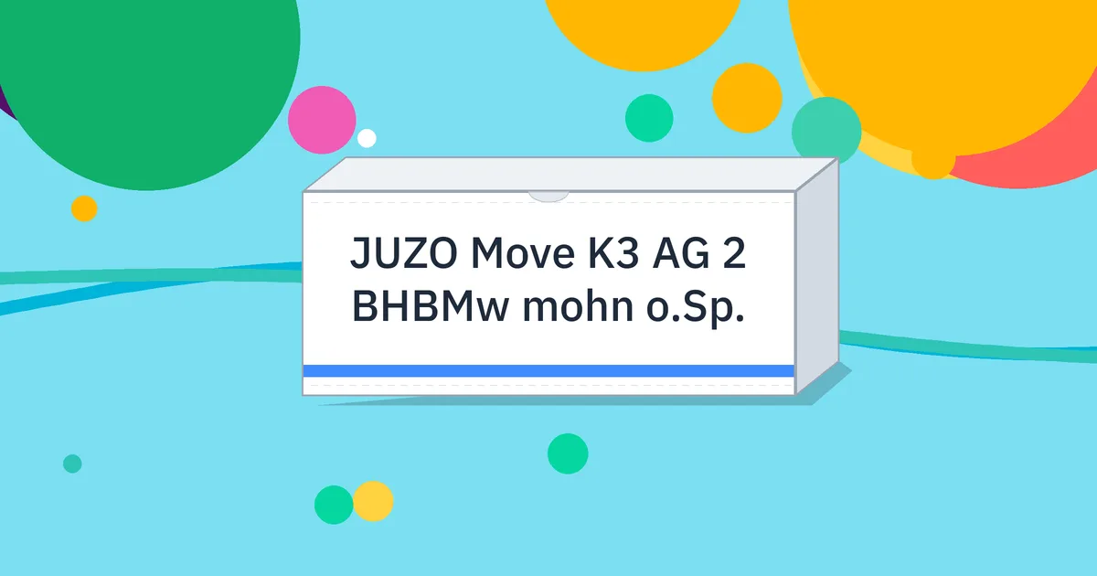 Symbolbild: Packung mit der Aufschrift JUZO Move K3 AG 2 BHBMw mohn o.Sp. (PZN 18590137) – Verfügbarkeit und Bezug in Apotheken in Frankfurt am Main