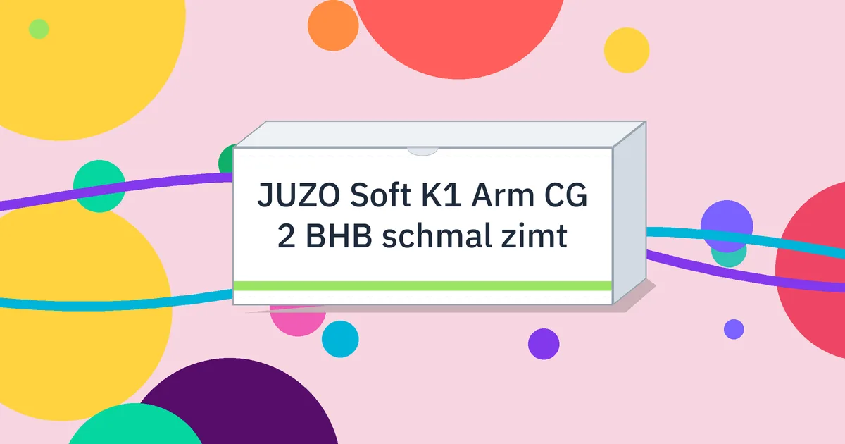 Symbolbild: Packung mit der Aufschrift JUZO Soft K1 Arm CG 2 BHB schmal zimt (PZN 15507578) – Verfügbarkeit und Bezug in Apotheken in Frankfurt am Main