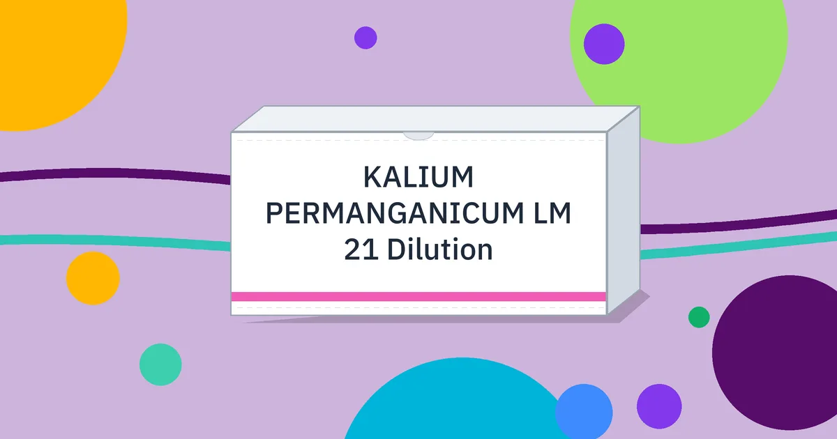 Symbolbild: Packung mit der Aufschrift KALIUM PERMANGANICUM LM 21 Dilution (PZN 12924229) – Verfügbarkeit und Bezug in Apotheken in Frankfurt am Main