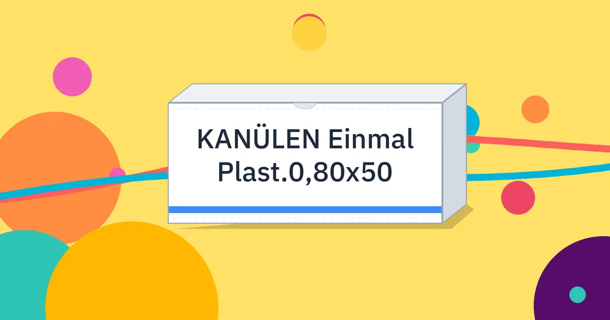 Symbolbild: Packung mit der Aufschrift KANÜLEN Einmal Plast.0,80x50 (PZN 01964183) – Verfügbarkeit und Bezug in Apotheken in Frankfurt am Main