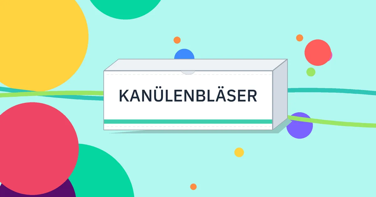 Symbolbild: Packung mit der Aufschrift KANÜLENBLÄSER (PZN 01963580) – Verfügbarkeit und Bezug in Apotheken in Frankfurt am Main