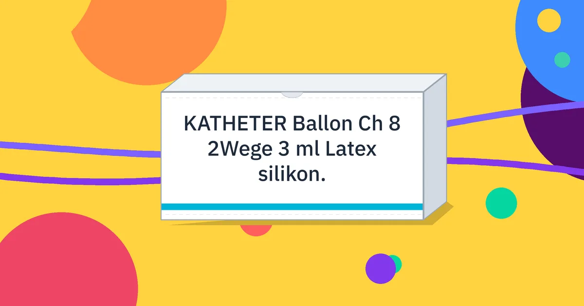 Symbolbild: Packung mit der Aufschrift KATHETER Ballon Ch 8 2Wege 3 ml Latex silikon. (PZN 14292621) – Verfügbarkeit und Bezug in Apotheken in Frankfurt am Main