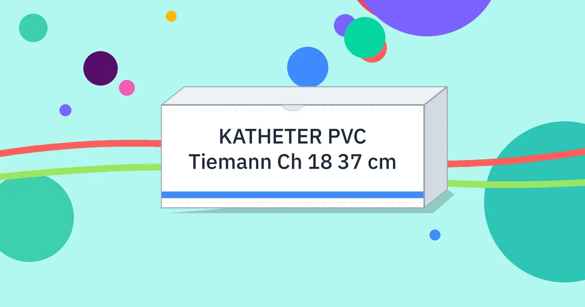 Symbolbild: Packung mit der Aufschrift KATHETER PVC Tiemann Ch 18 37 cm (PZN 10085428) – Verfügbarkeit und Bezug in Apotheken in Frankfurt am Main