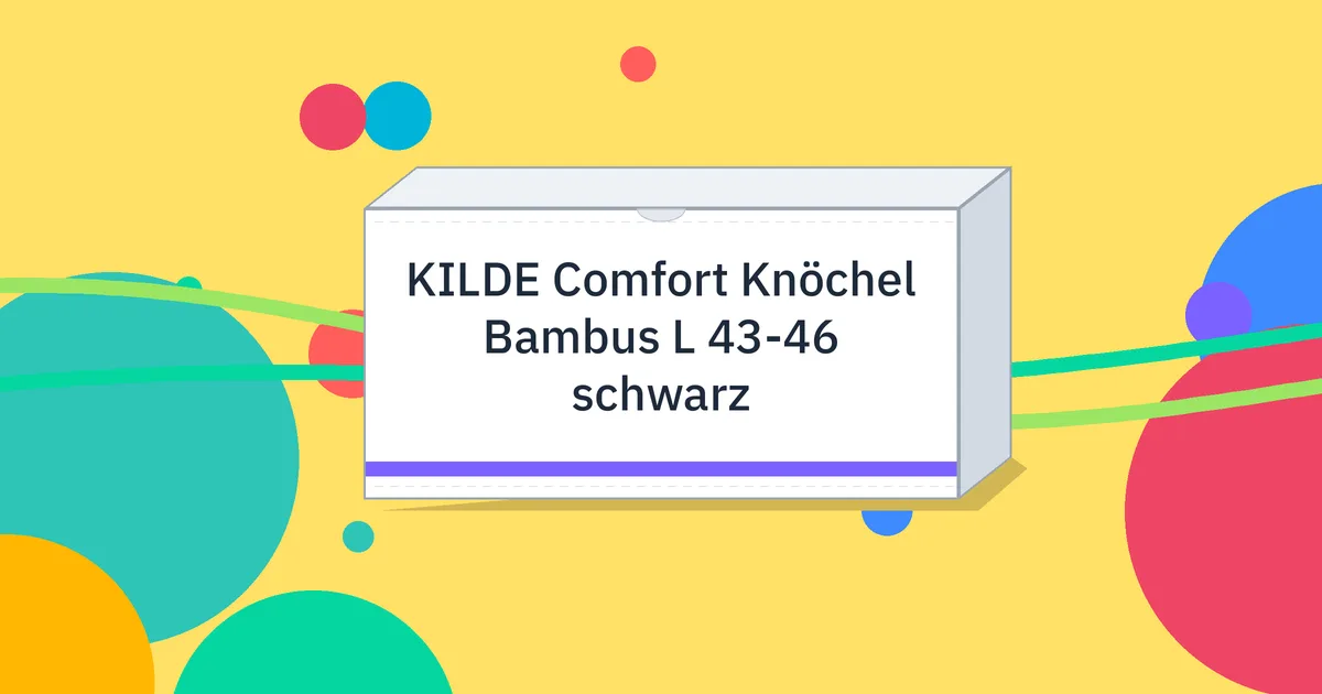 Symbolbild: Packung mit der Aufschrift KILDE Comfort Knöchel Bambus L 43-46 schwarz (PZN 20798365) – Verfügbarkeit und Bezug in Apotheken in Frankfurt am Main