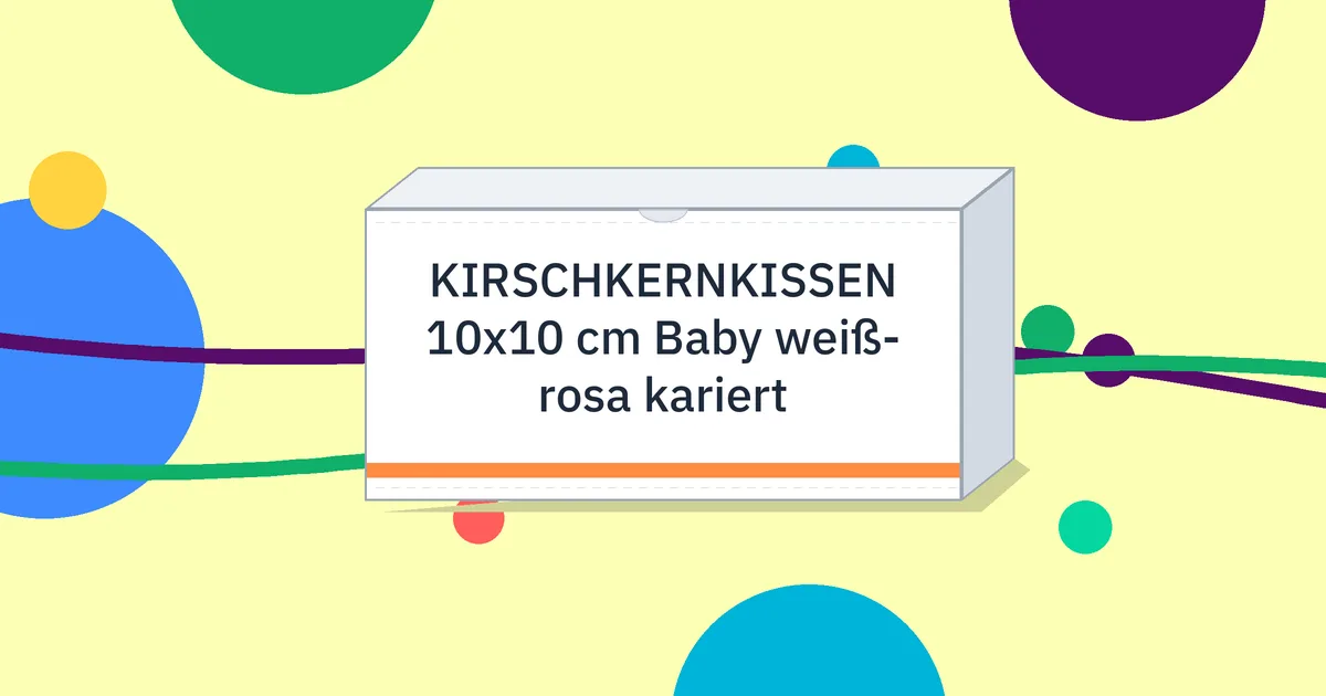 Symbolbild: Packung mit der Aufschrift KIRSCHKERNKISSEN 10x10 cm Baby weiß-rosa kariert (PZN 03844916) – Verfügbarkeit und Bezug in Apotheken in Frankfurt am Main